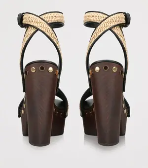 Givenchy Raffia Platform Clog Sandals
