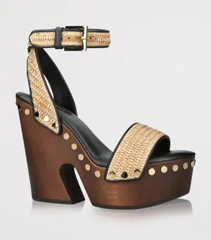 Givenchy Raffia Platform Clog Sandals
