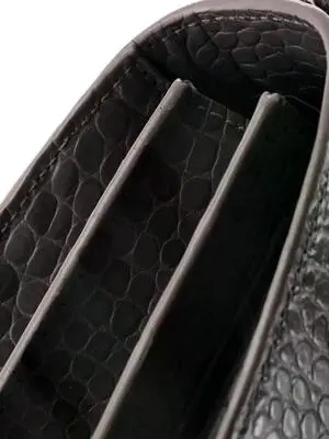 Saint Laurent Medium Croc Effect Leather Bag - Grey
