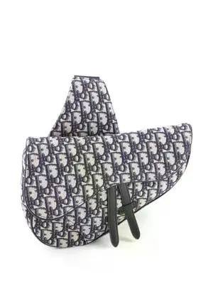 Dior Saddle Oblique Canvas Crossbody Bag - Blue