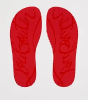 CHRISTIAN LOUBOUTIN Summer Flat Rubber Flip Flops - Pink