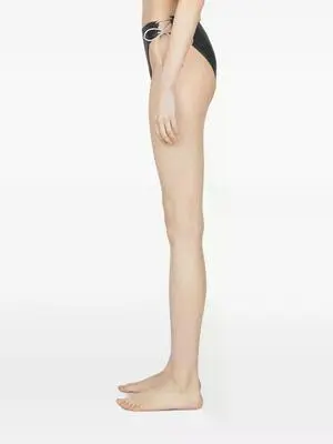 ST. AGNI Striped Self-tie Bikini Bottoms - Black