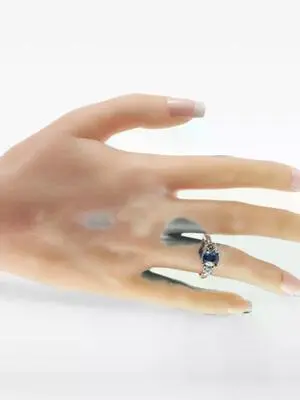LB EXCLUSIVE Sapphire And Diamond Platinum Ring - Silver