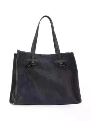 MARCELLA CLUB Ribbed-suede Shoulder Bag - Blue