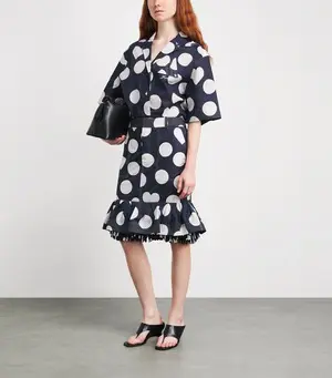 Jacquemus Cotton Polka Dot Midi Skirt