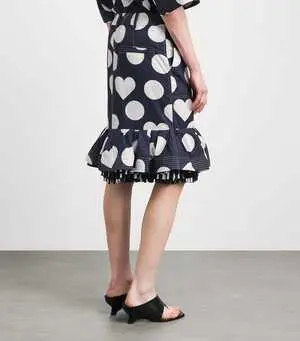 Jacquemus Cotton Polka Dot Midi Skirt