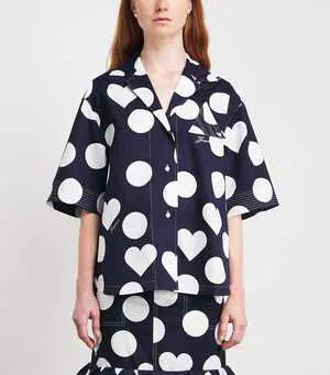 Jacquemus Cotton Polka Dot Shirt - Navy