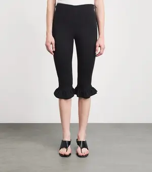 Jacquemus Jersey Capri Trousers With Ruffled Hems