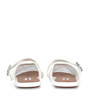 Alaïa Patent Leather Fishnet Mules - White