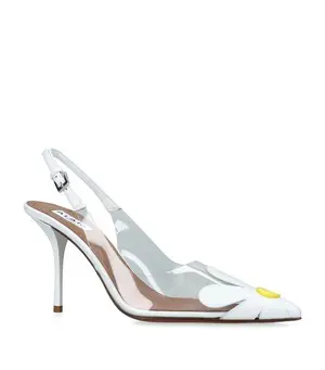 Alaïa Leather & Pvc Slingback Pumps - White