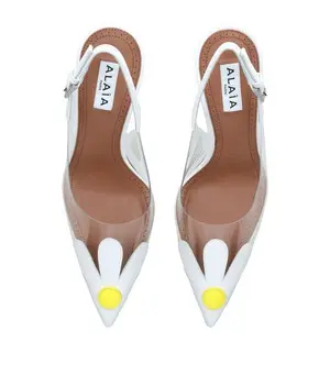 Alaïa Leather & Pvc Slingback Pumps - White