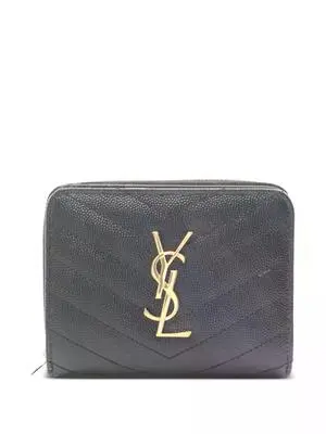 Saint Laurent 20s Logo-plaque Bi-fold Wallet - Black