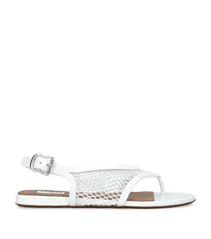 Alaïa Patent Leather Fishnet Slingback Sandals