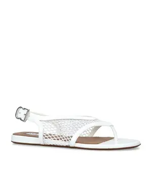 Alaïa Patent Leather Fishnet Slingback Sandals
