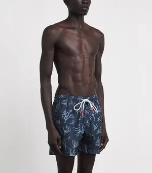 Isaia Coral Print Swim Shorts