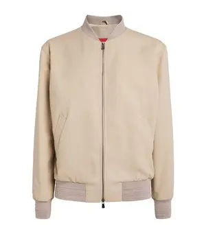 Isaia Cotton-silk Zip-up Bomber Jacket