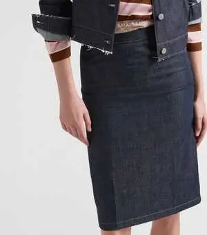 Prada Denim Midi Pencil Skirt