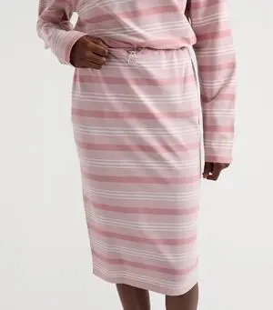 Prada Mohair-wool Stripe Midi Skirt - Pink
