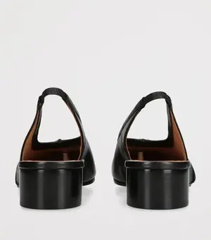 MAISON MARGIELA Leather Tabi Ballerina Slingback Pumps With Block Heel
