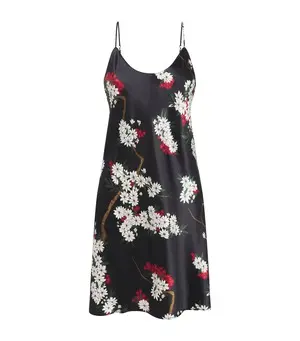 Olivia Von Halle Silk Venus René Slip Nightdress - Black