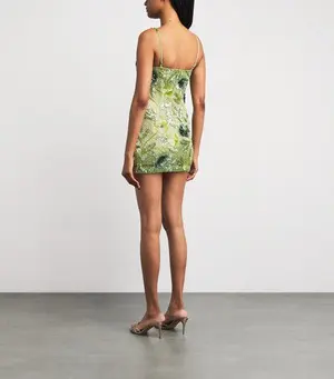 Rachel Gilbert Embellished Pierre Mini Dress - Green