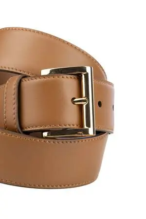 Prada Leather Belt With Gold Tone Buckle - Multicolor