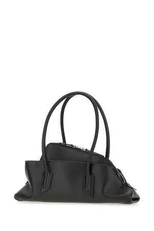 Attico Black Leather Shopper Bag