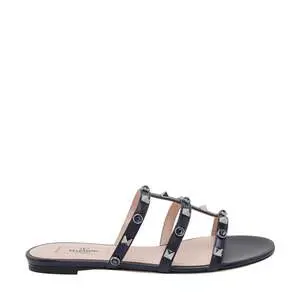 Valentino Garavani Rockstud With Cabochon Slide Sandals - Blue