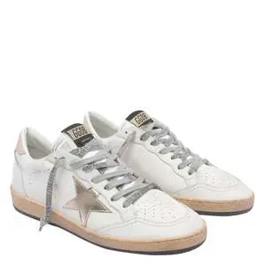 GOLDEN GOOSE GOLDEN GOOSE Ballstar Leather Effect Sneakers With Star Detail White