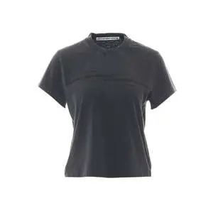 Alexander Wang Shrunken Mirrored Logo T-shirt - Black