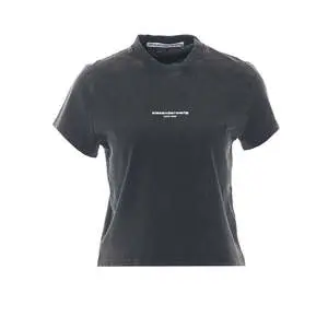 Alexander Wang Shrunken Logo T-shirt - Black