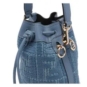 Fendi Mon Tresor Mini Raffia Bucket Bag - Blue