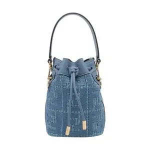 Fendi Mon Tresor Mini Raffia Bucket Bag - Blue