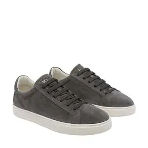 TOD'S Beige Suede Lace-up Sneakers - Gray