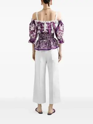 Dolce & Gabbana Majolica Print Off-the-shoulder Top