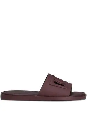 Dolce & Gabbana Logo Slide Sandals - Red