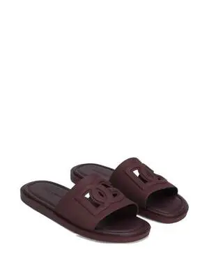 Dolce & Gabbana Logo Slide Sandals - Red