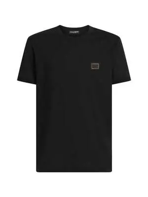 Dolce & Gabbana Cotton T-shirt With Logo Plaque
