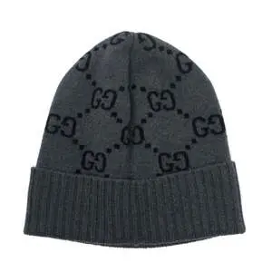 Gucci Gg Logo Cashmere Beanie - Gray