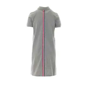 Thom Browne Grey Cotton Polo Dress With Signature Stripes