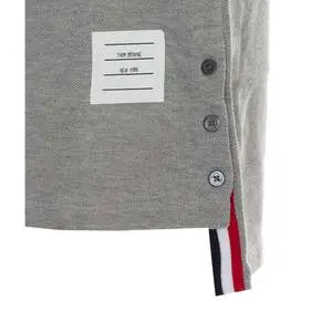 Thom Browne Grey Cotton Polo Dress With Signature Stripes