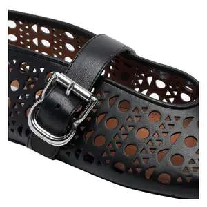 Alaïa Vienne Ballets Calf Leather With Perforated Details - Black