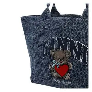 GANNI Medium Trapeze Denim Shopping Bag