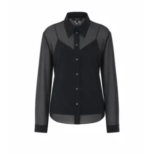 Gucci Stretch Silk Chiffon Shirt - Black