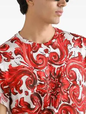 Dolce & Gabbana Cotton T-shirt With Majolica Print