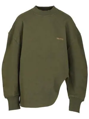 Attico Sweatshirt With Embroidered Logo - Green