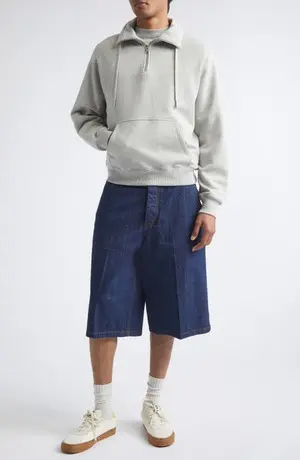 Ami De Coeur Embroidered Quarter Zip Pullover