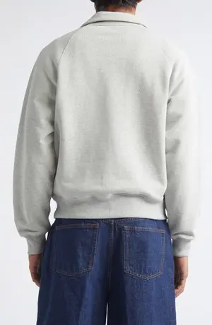 Ami De Coeur Embroidered Quarter Zip Pullover