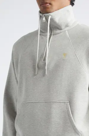 Ami De Coeur Embroidered Quarter Zip Pullover