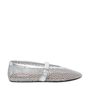 Alaïa Fishnet Flat Ballets - Silver